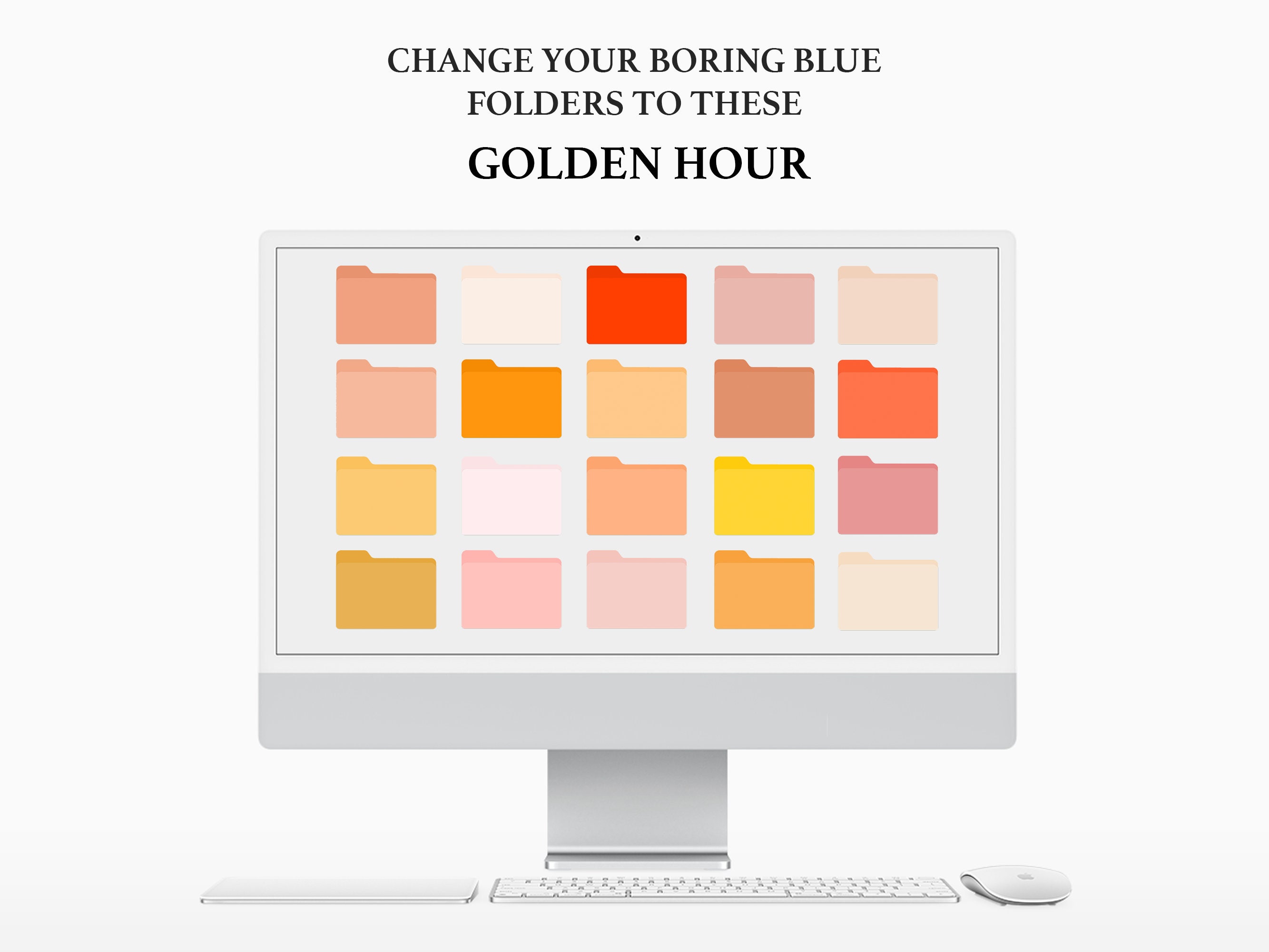 Girly Golden Hour Desktop Folder Icons | Mac OS Windows | Aesthetic ...