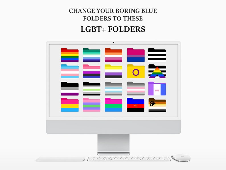 LGBTQ+ Desktop Folder Icons | Mac OS Windows | Trans, Gay, Gender ...