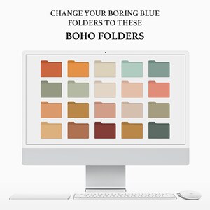 Boho Neutral Desktop Folder Icons | Mac OS Windows | Aesthetic ...
