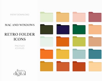 Pastel Colorful Desktop Folder Icons | Mac OS Windows | Aesthetic ...