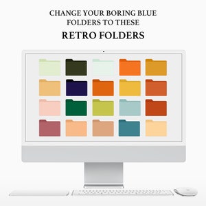Bundle Desktop Folder Icons | Mac OS Windows | Aesthetic Organizing ...