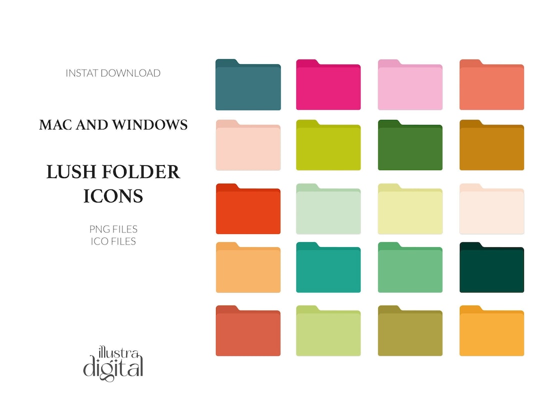Lush Greeny Desktop Folder Icons | Mac OS Windows | Aesthetic ...