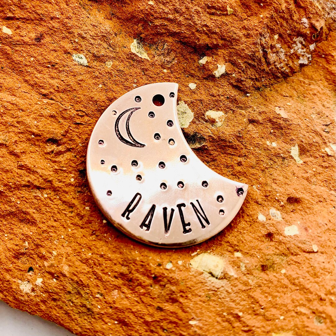Pet ID Tag Luna Crescent Moon Shaped Dog Tag Moon Dog Tag - Etsy
