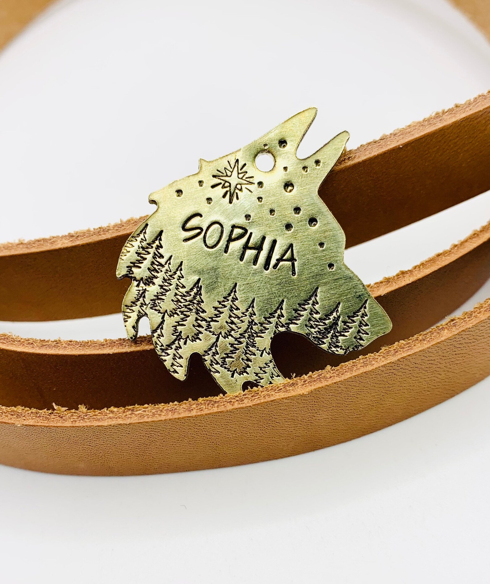 Pet ID Tag Mama Wolf Shaped Head Dog ID Tag Wolf Dog Tag | Etsy