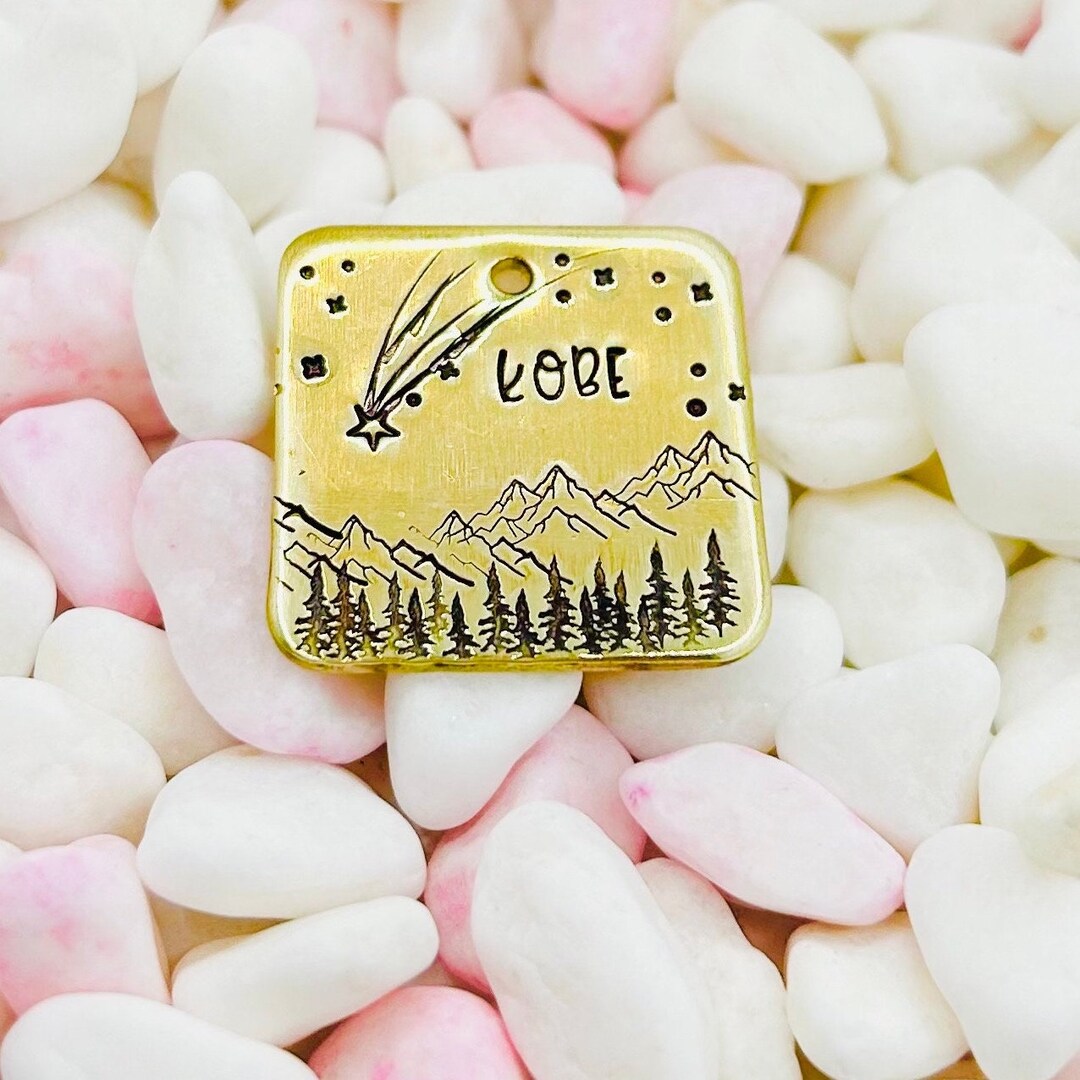 Pet ID Tag, Christmas Shooting Star Dog Tag, Winter Dog Tag, Holidays ...