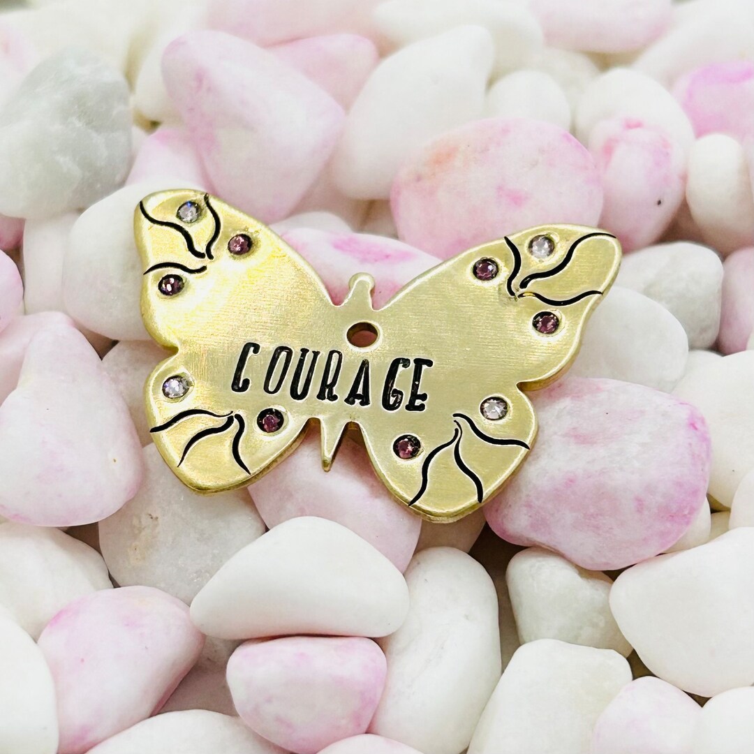 Pet ID Tag Swarovski Butterfly Dog Tag Rhinestone Gems Dog - Etsy