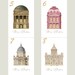 Pack of 6 Christmas Cards Architectural Card - Etsy