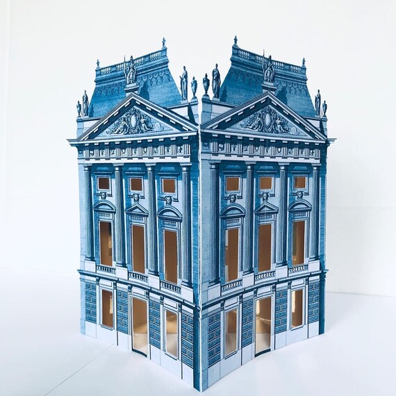 Palace Facade Architecture paper lantern Popup building Art | Etsy