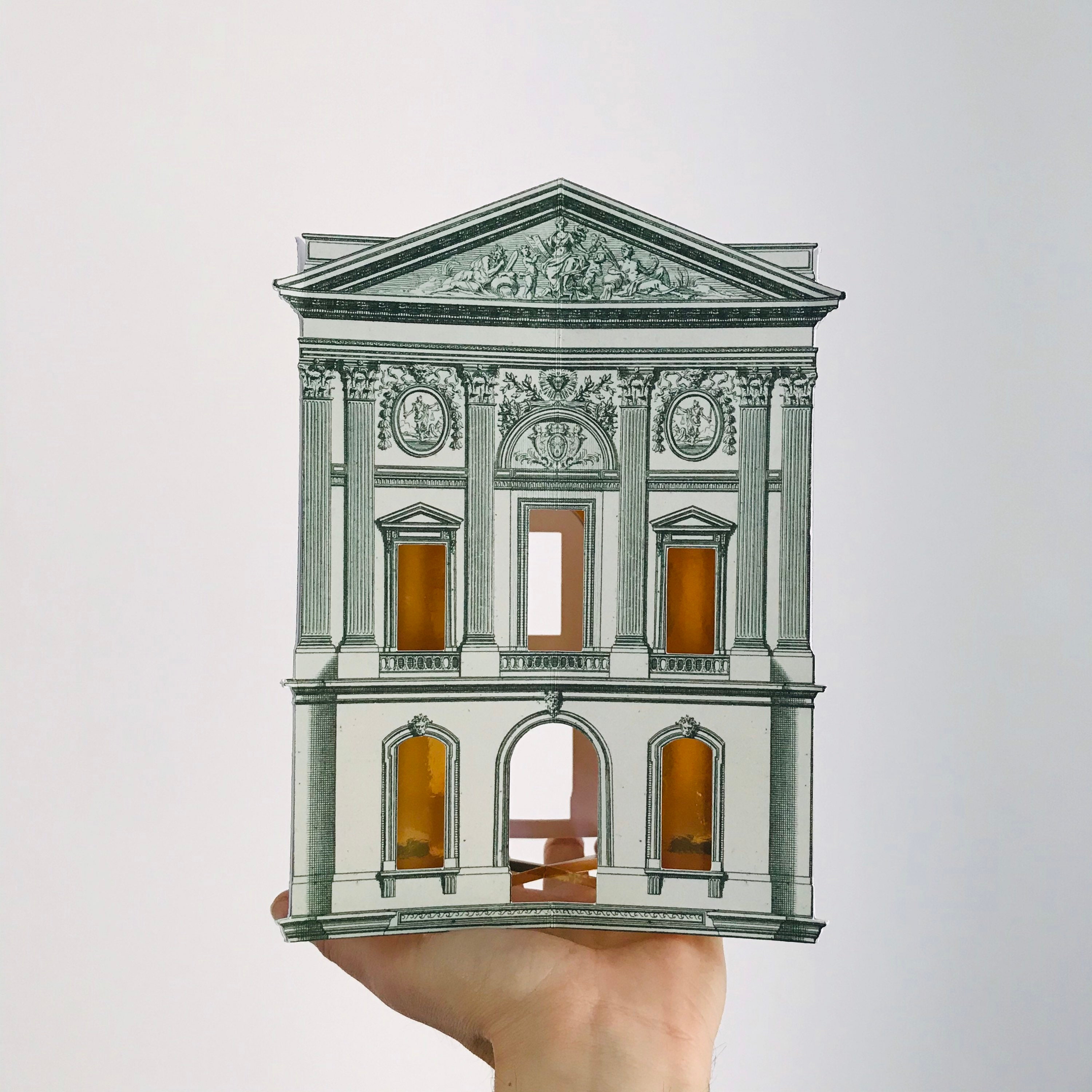 Palace Louvre Facade Architecture Paper Lantern Popup Building | Etsy
