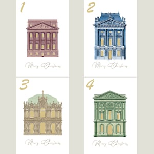 Pack of 6 Christmas Cards Architectural Card - Etsy