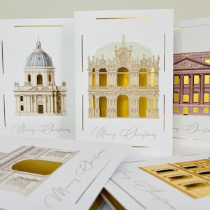 Pack of 6 Christmas Cards Architectural Card - Etsy