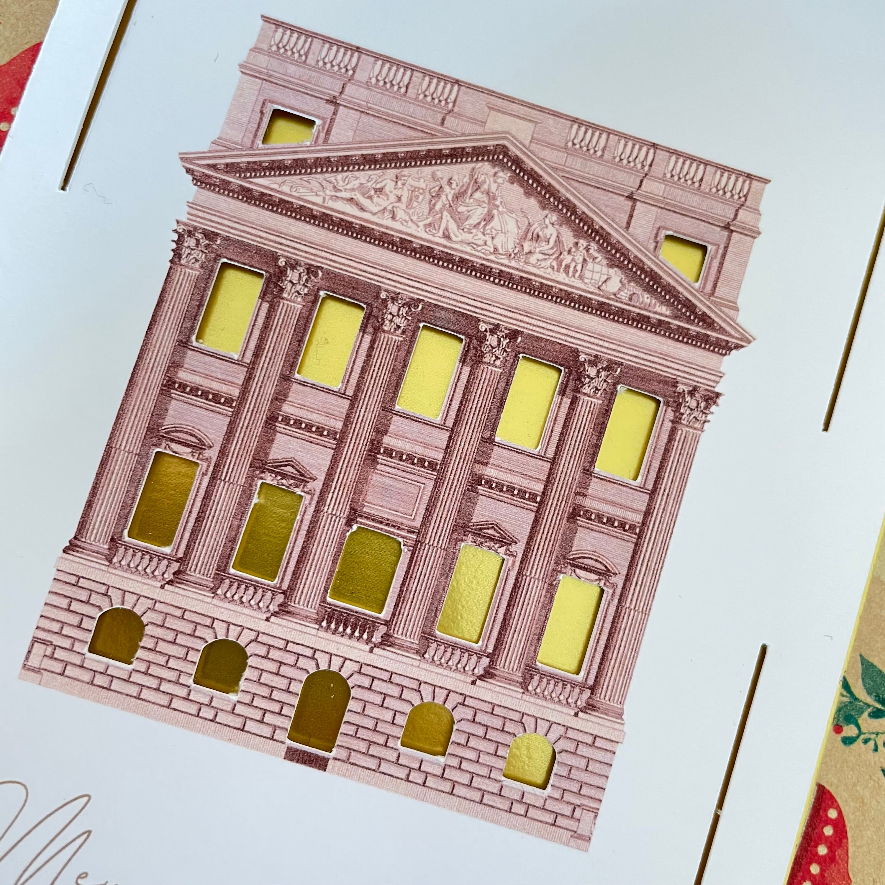 Christmas Card Mansion House Architectural Card - Etsy