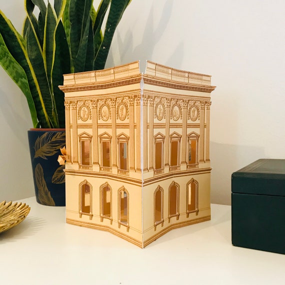 Palace Louvre Facade Architecture Paper Lantern Popup Building | Etsy