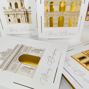 Pack of 6 Christmas Cards Architectural Card - Etsy