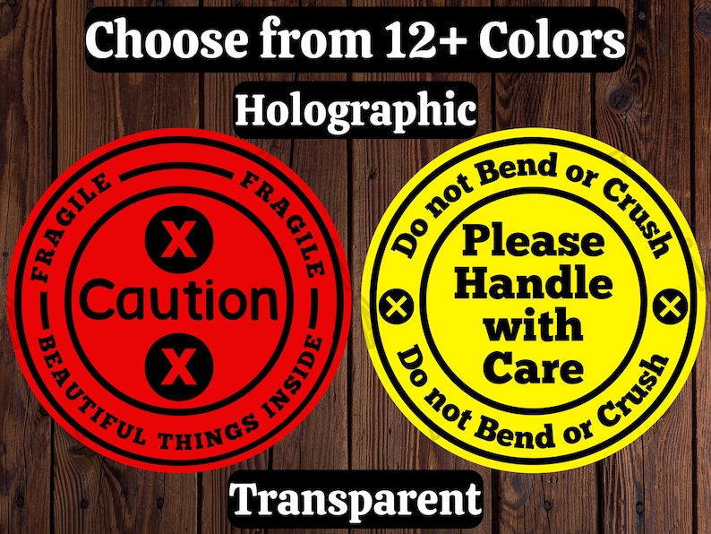 40 PRINTED FRAGILE Stickers 2" Round Labels Seals Shipping Supplies ...