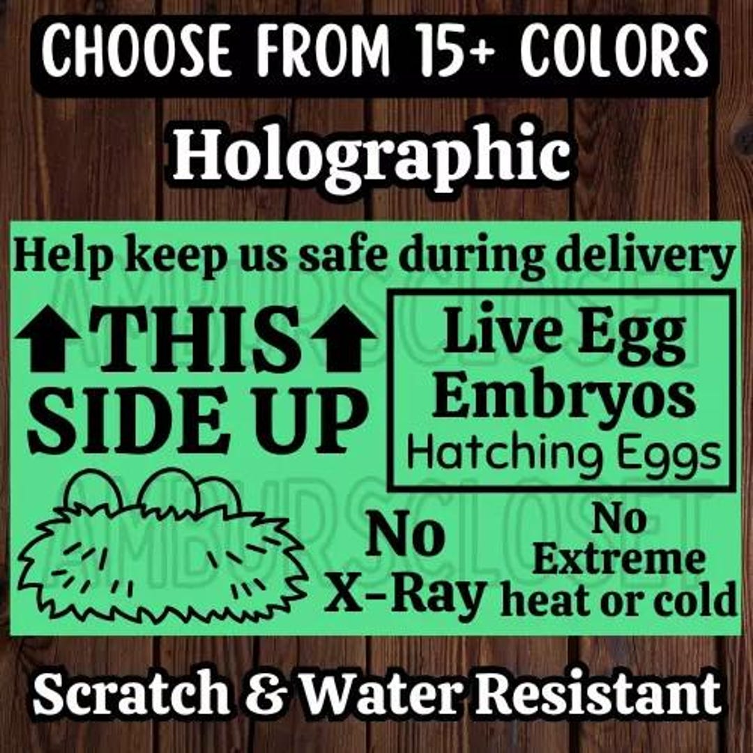50 PRINTED Live Egg Embryos STICKERS 2.25" Seals Labels Small Business ...