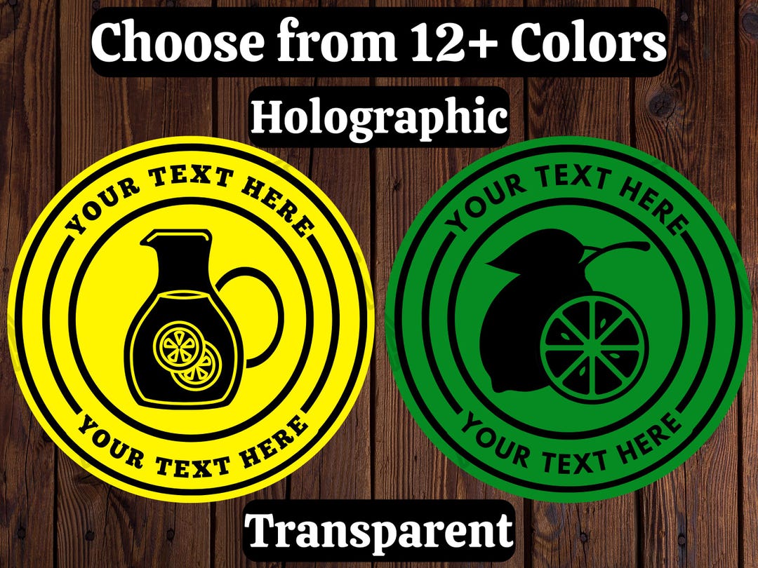 40 CUSTOM PRINTED Drink Stickers 2" Round Labels Scratch Resistant ...