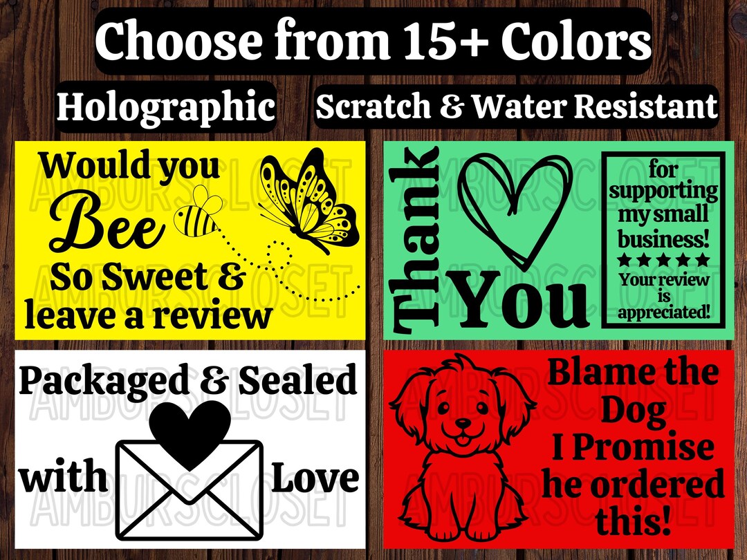 50 PRINTED STICKERS 2.25" Envelope Labels Seals Small Business Shipping ...