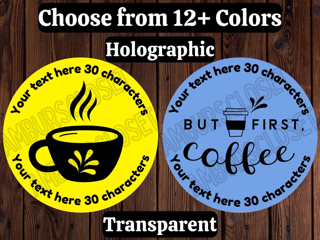 40 CUSTOM PRINTED Drink Stickers 2" Round Labels Scratch Resistant ...
