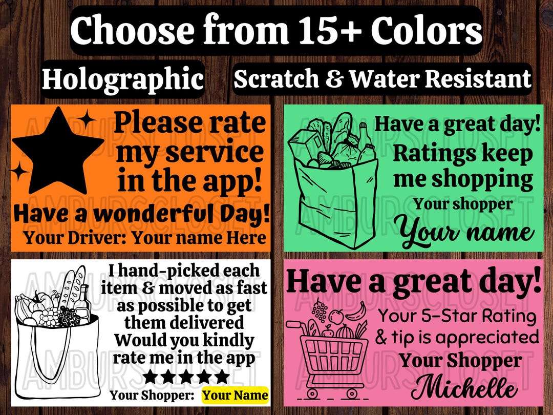 50 PRINTED Instacart Doordash Ubereats Grubhub 2.25" Stickers Labels ...