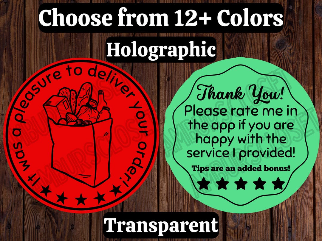 40 PRINTED Doordash Ubereats Grubhub 2" Round Stickers Labels Scratch ...