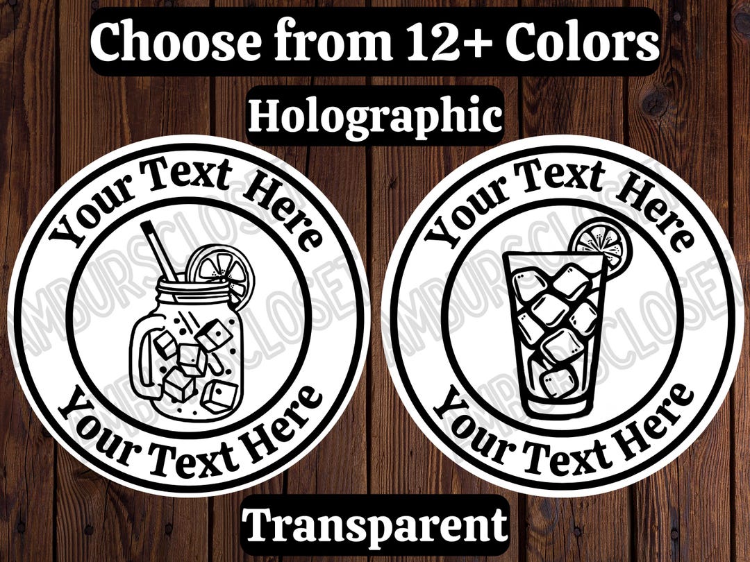 40 CUSTOM PRINTED Iced Tea Stickers 2" Round Labels Shipping Supplies ...