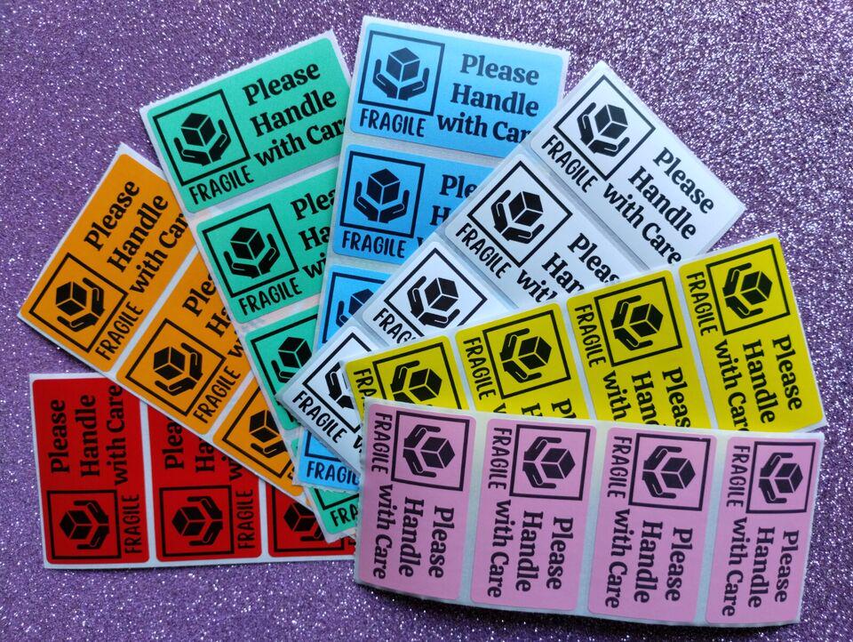 50 PRINTED FRAGILE STICKERS 2.25" Envelope Labels Small Business ...