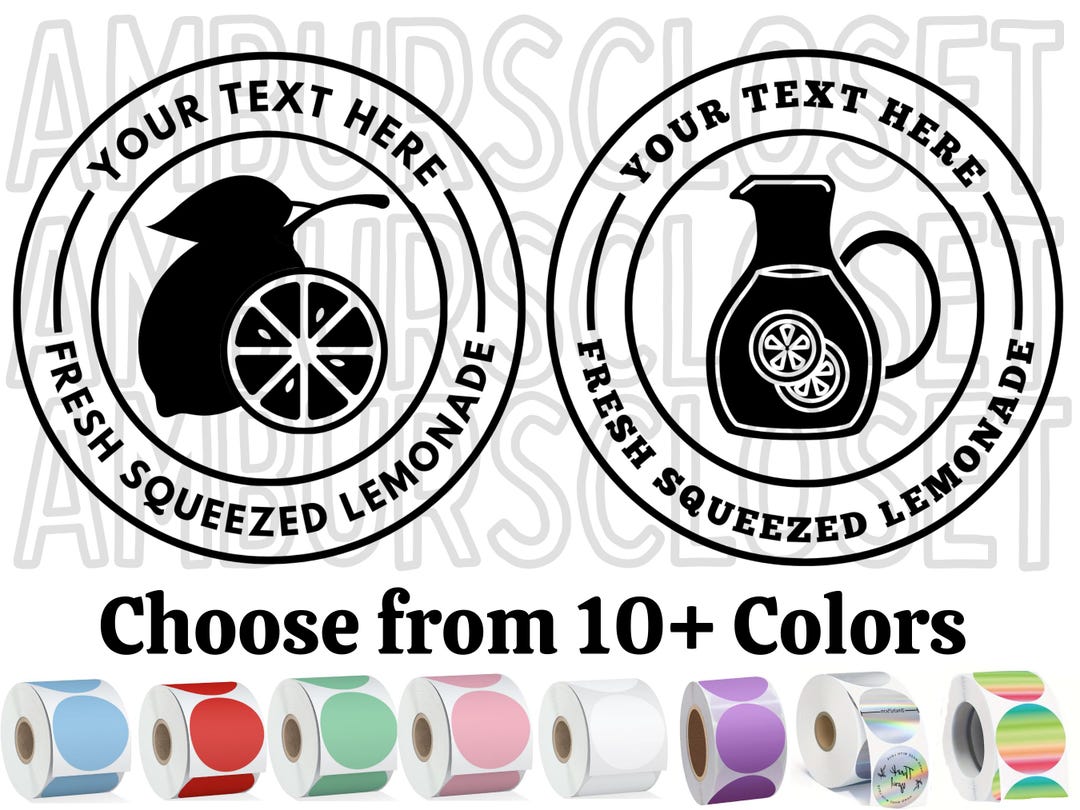 40 CUSTOM PRINTED Lemonade Stickers 2 Round Labels Shipping Supplies ...