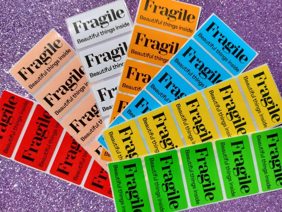 50 PRINTED FRAGILE STICKERS 2.25" Envelope Labels Small Business ...
