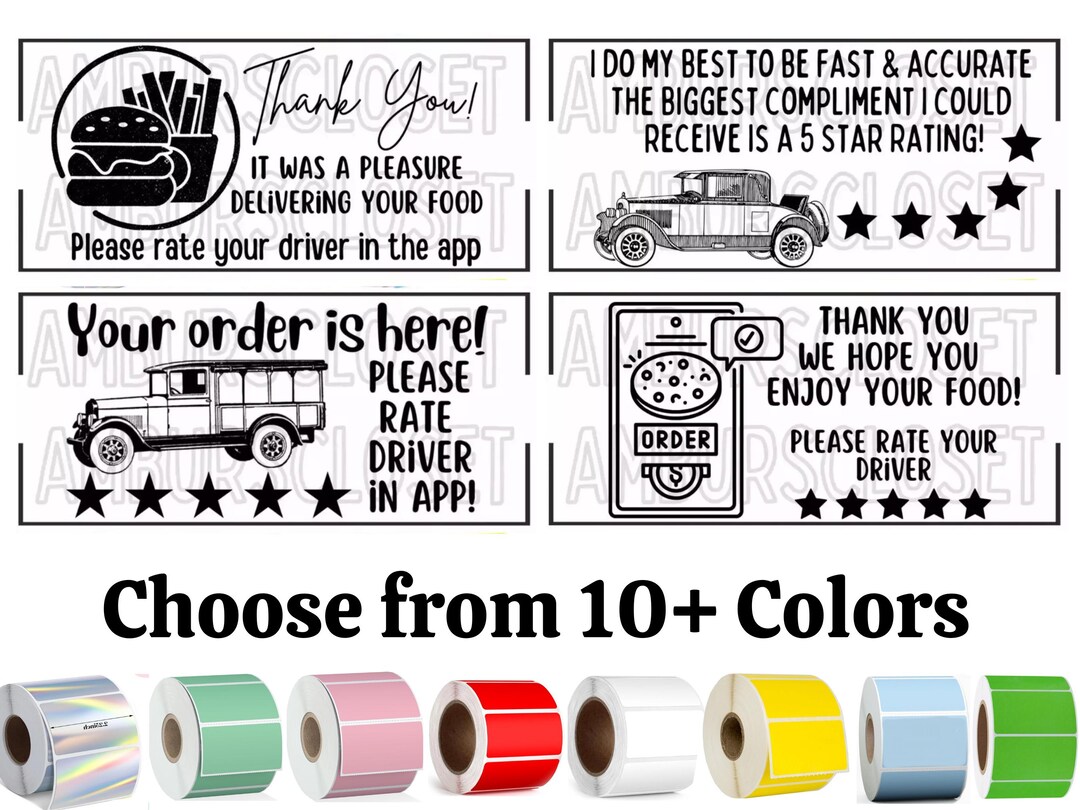 50 PRINTED Doordash Ubereats Grubhub 2.25 Stickers Labels Seals Scratch ...