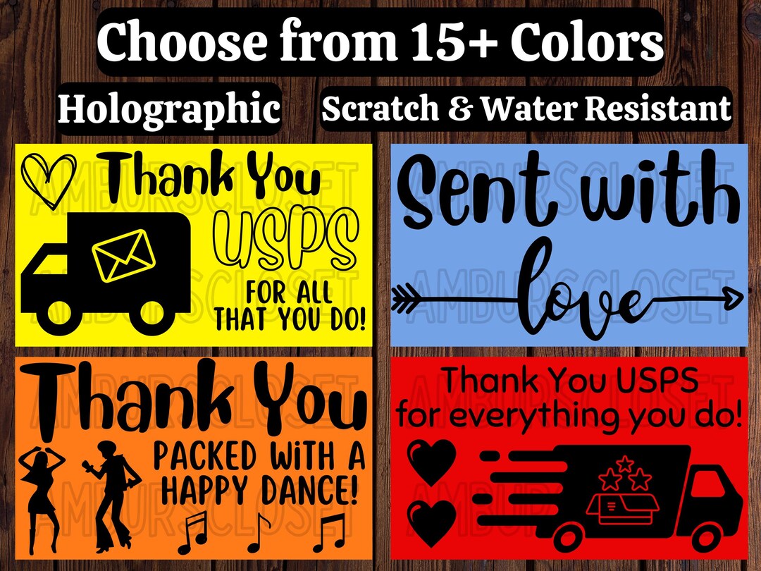 50 PRINTED USPS STICKERS 2.25" Envelope Labels Seals Small Business ...