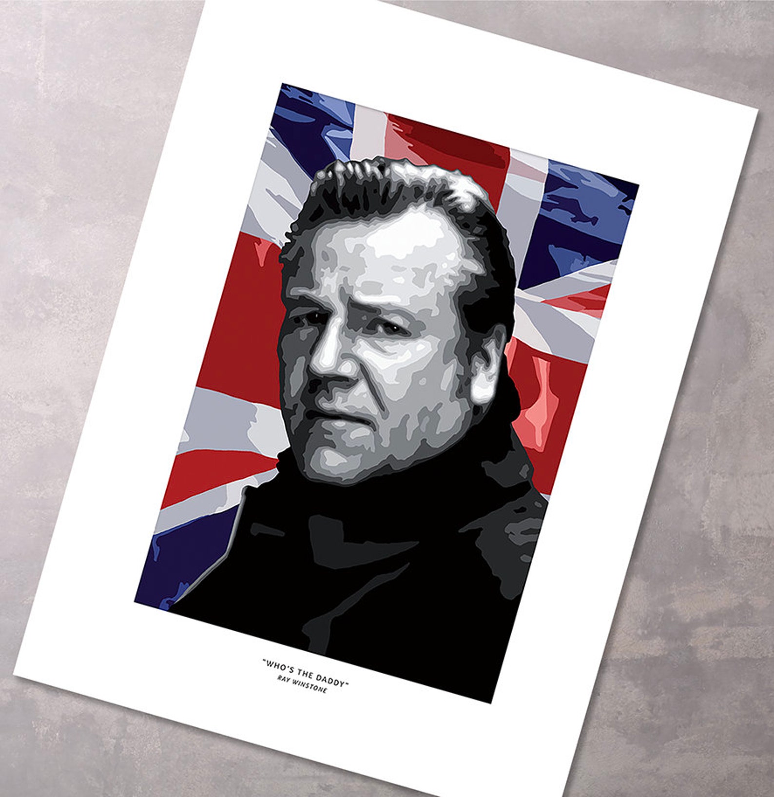 Ray Winstone Édition limitée A3 Digital Pop Art Portrait Print signé ...