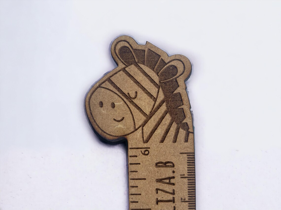 Safari Animal Wooden Bookmark Ruler Personalised Ruler - Etsy UK