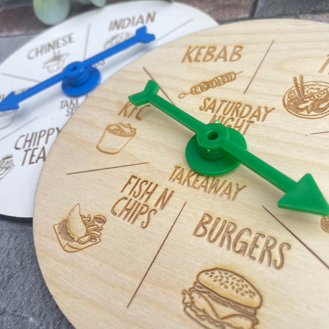 Personalized Takeaway Decision Maker, Engraved Wooden Food Spinner - Etsy