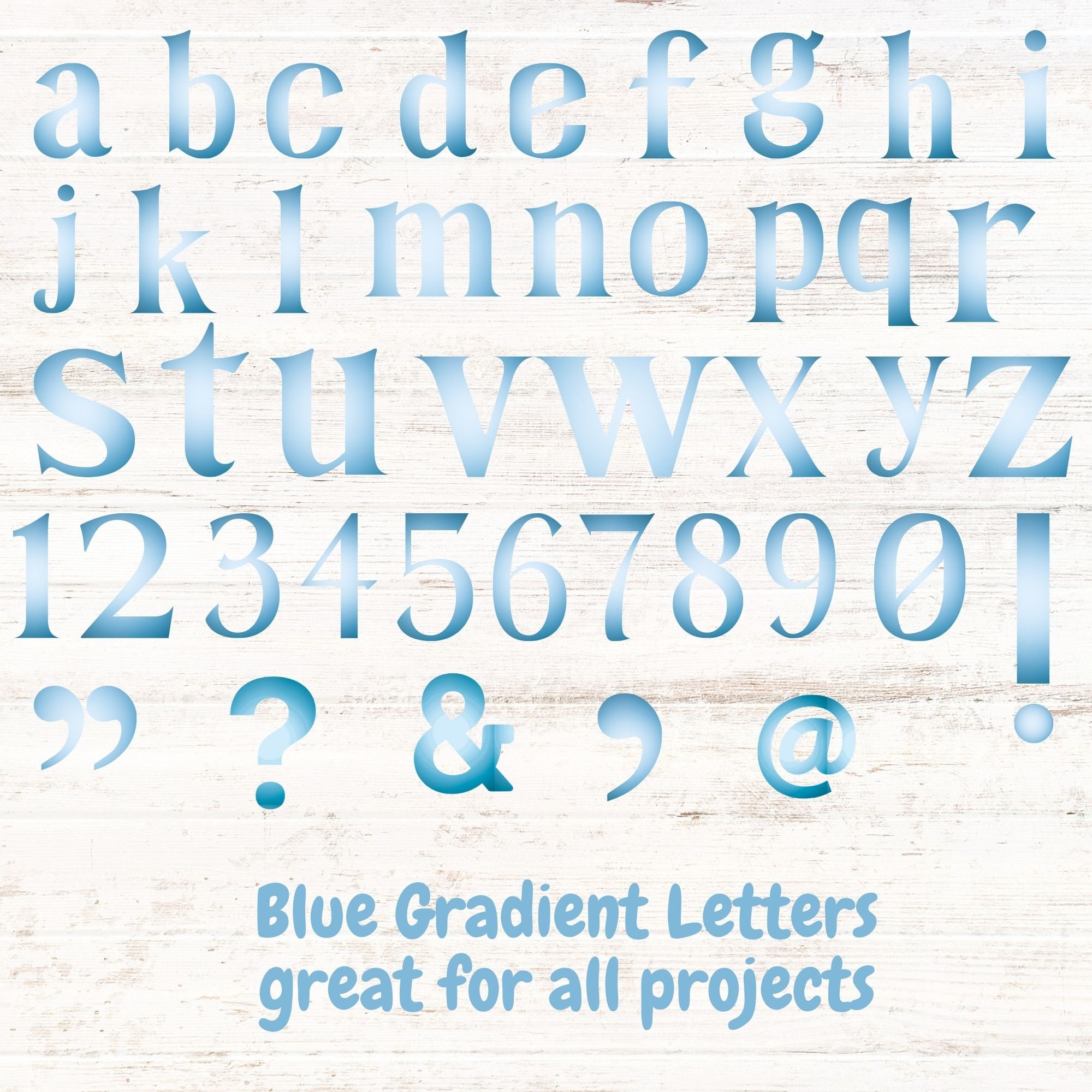 Blue Alphabet Clipart, SVG, PNG Digital Alphabet A-Z Lowercase Letters ...