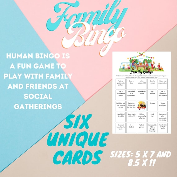 Family Printable Bingo Game Have Fun While Getting to Know | Etsy