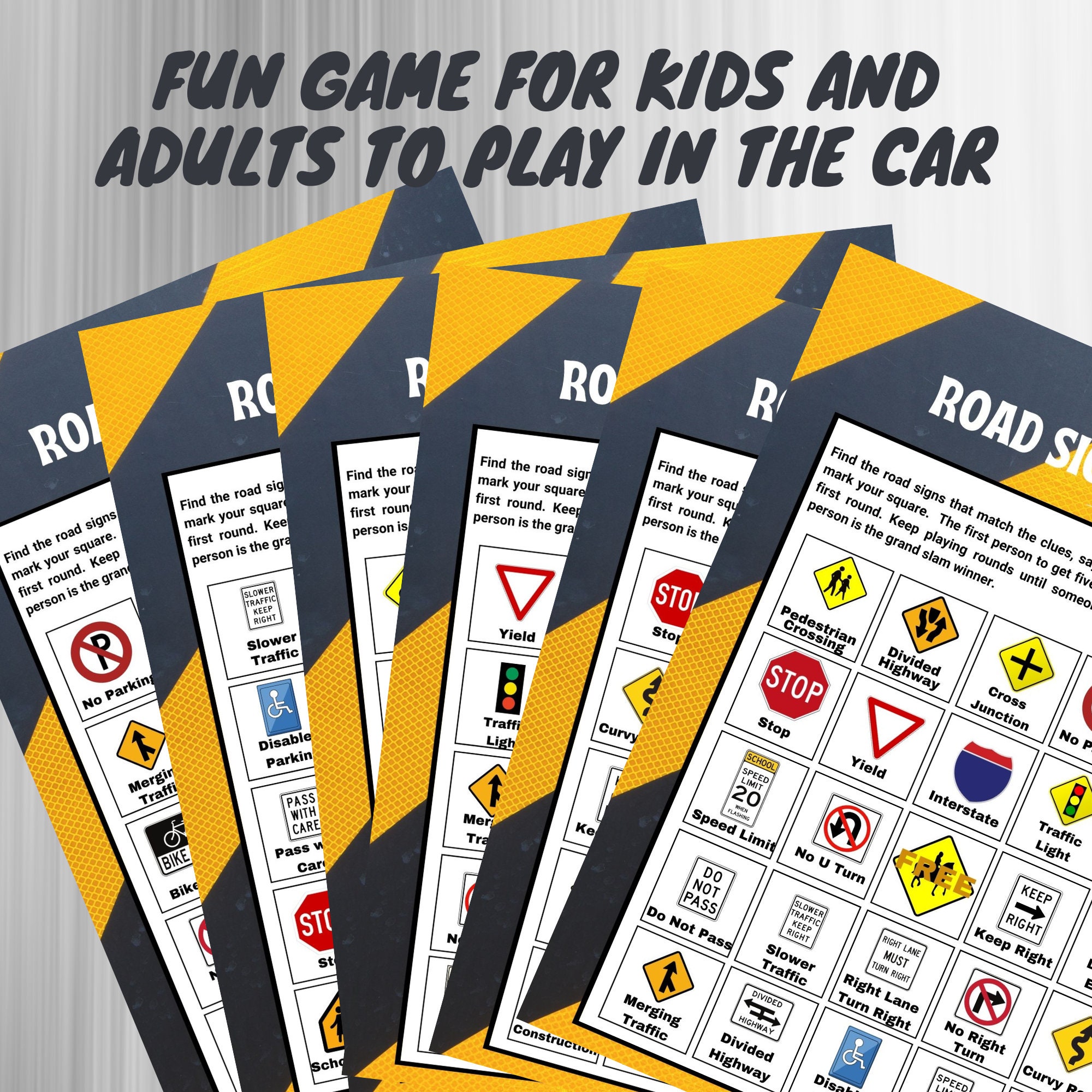 Road Sign Printable Bingo Game. Have Fun on Your Next Road Trip Digital ...