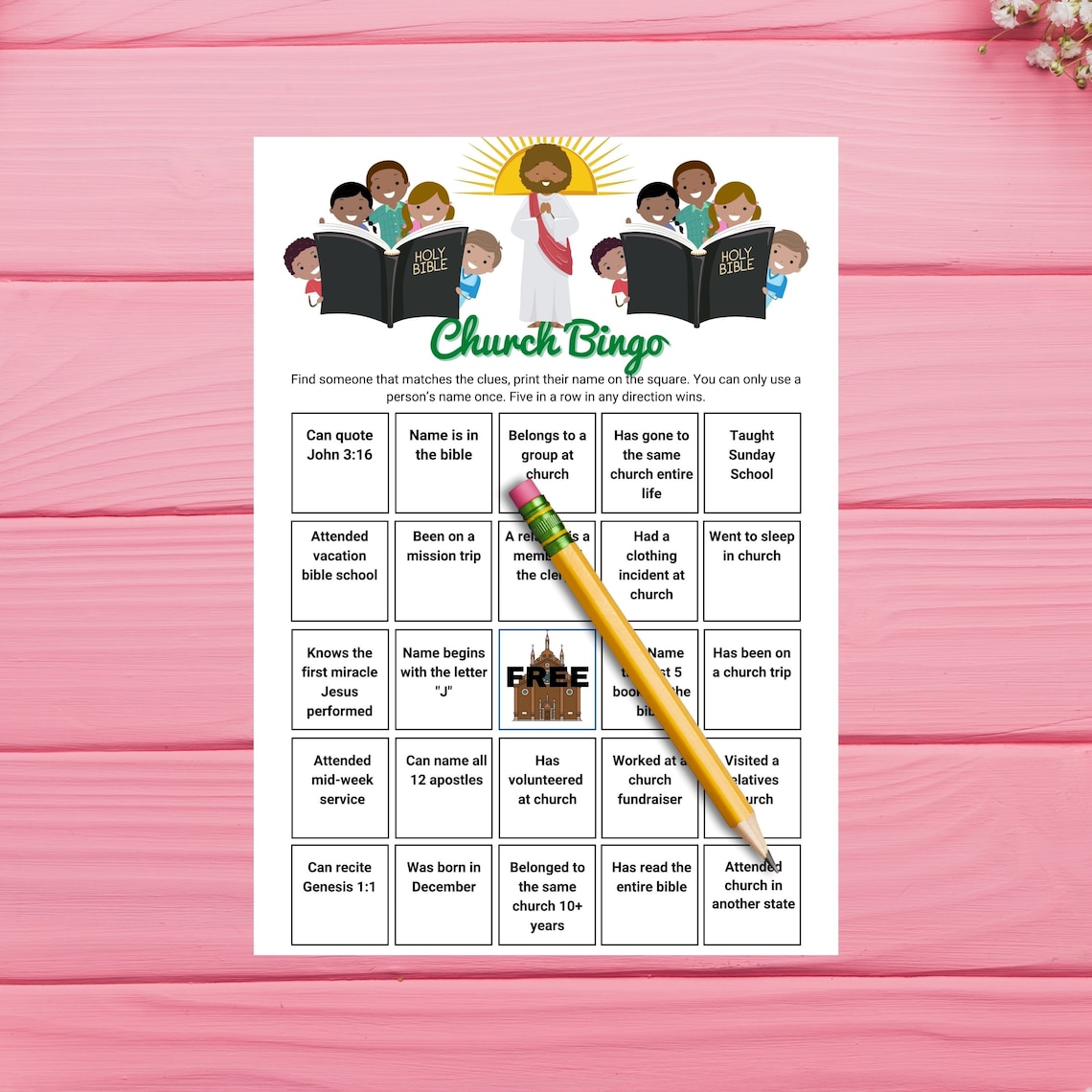 Church Printable Bingo Game Have Fun Getting to Know Each Other Better ...