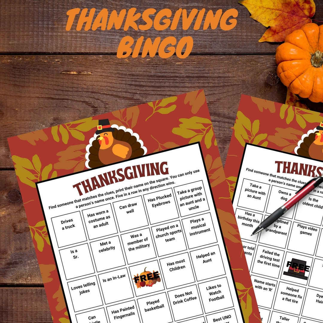 Thanksgiving Printable Bingo Game Have Fun Getting to Know Each Other ...