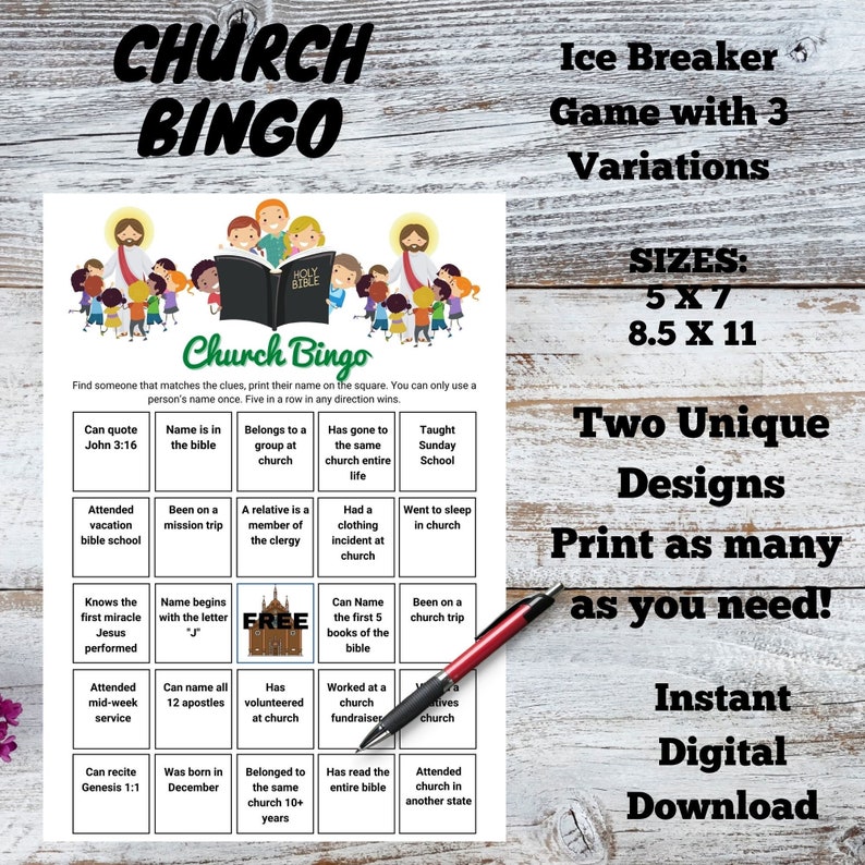 Church Printable Bingo Game Have Fun Getting to Know Each Other Better ...