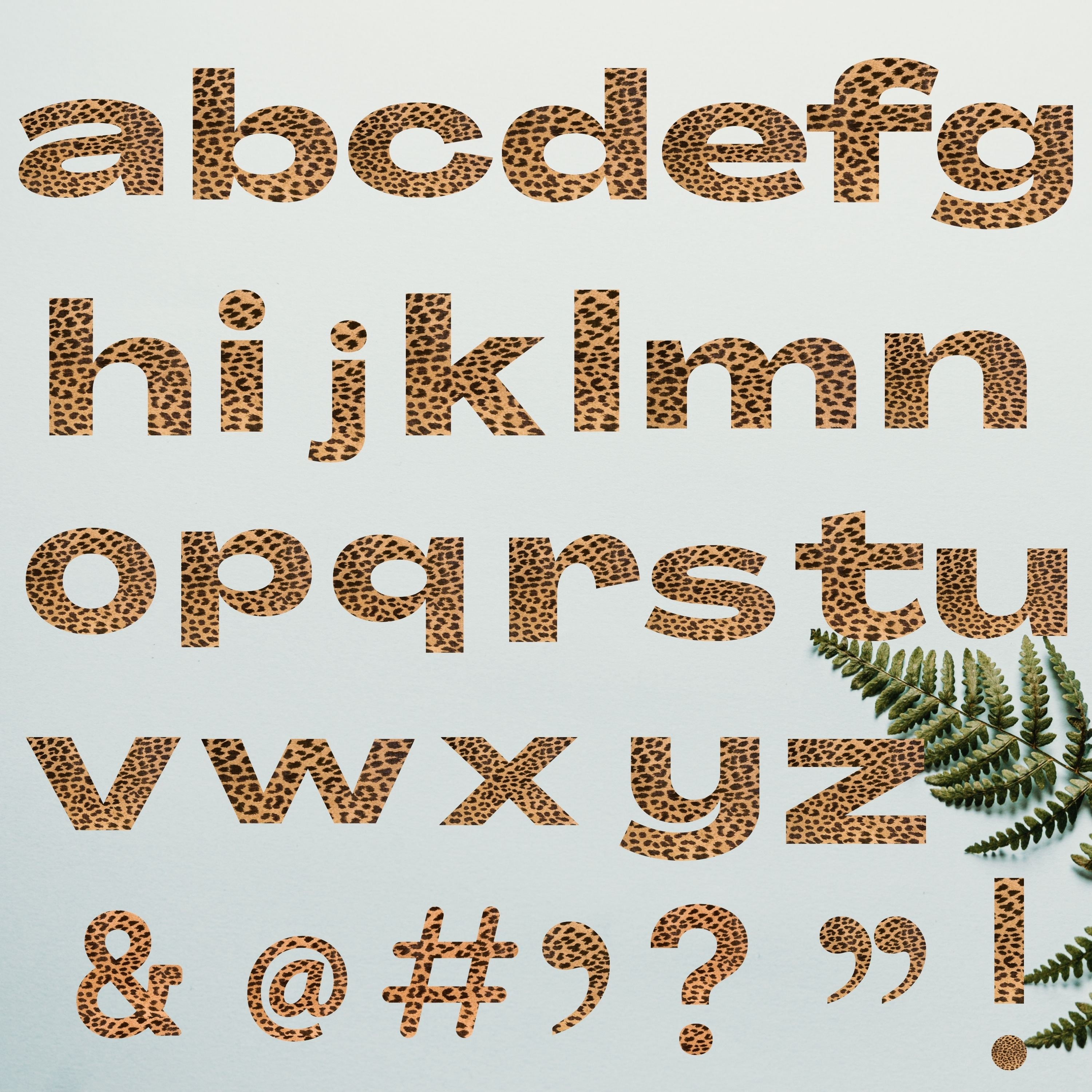 Leopard Print Lowercase Letters SVG/PNG Clipart Alphabet and Numbers ...