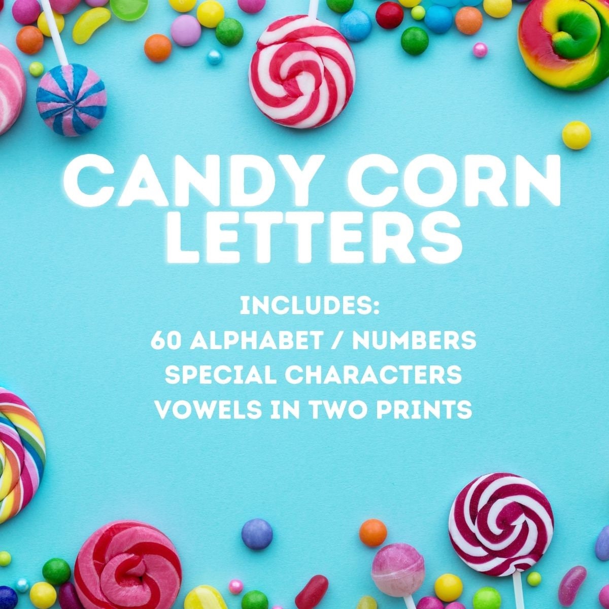Candy Corn Lowercase Letters SVG/PNG Clipart Alphabet and Numbers ...