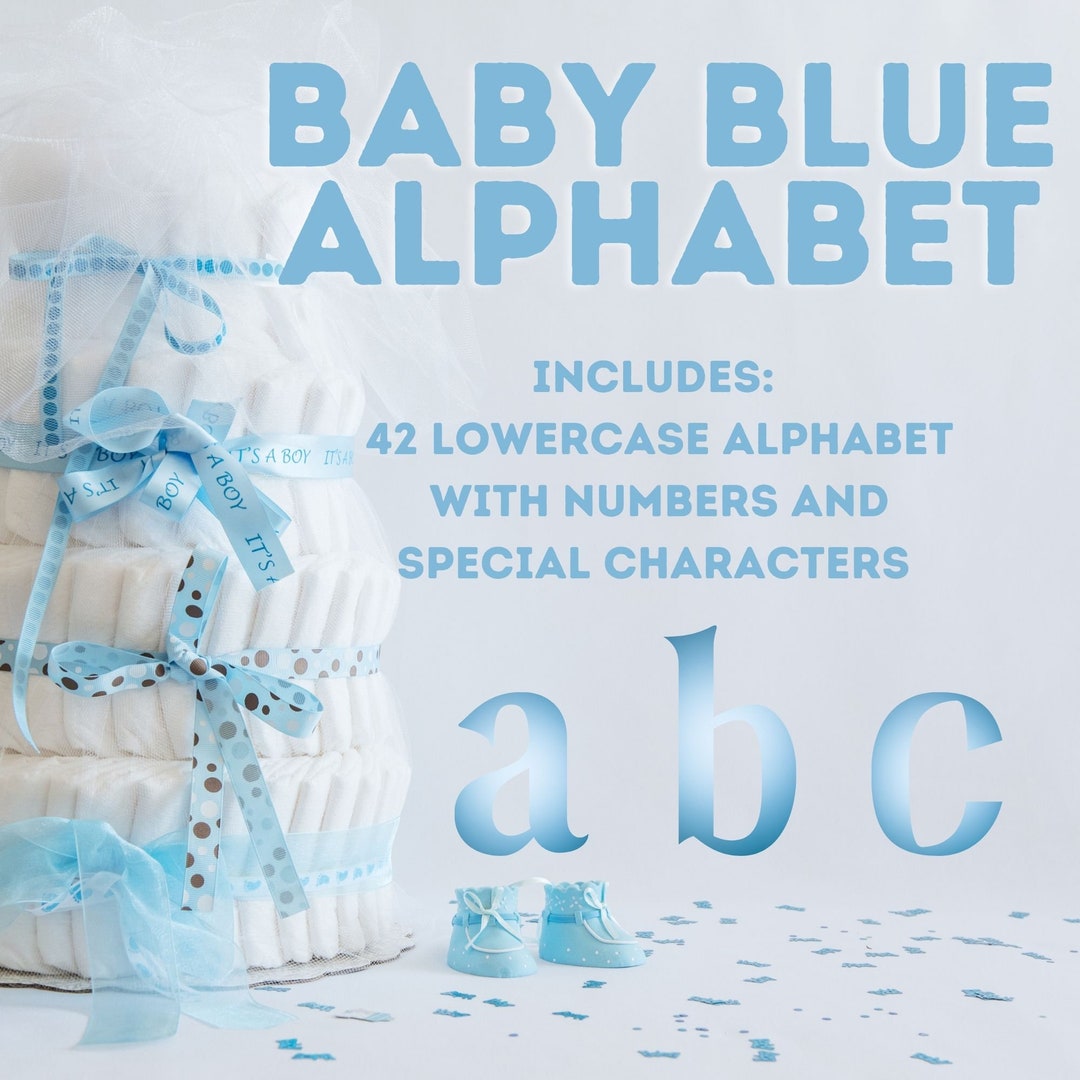 Blue Alphabet Clipart, SVG, PNG Digital Alphabet A-Z Lowercase Letters ...