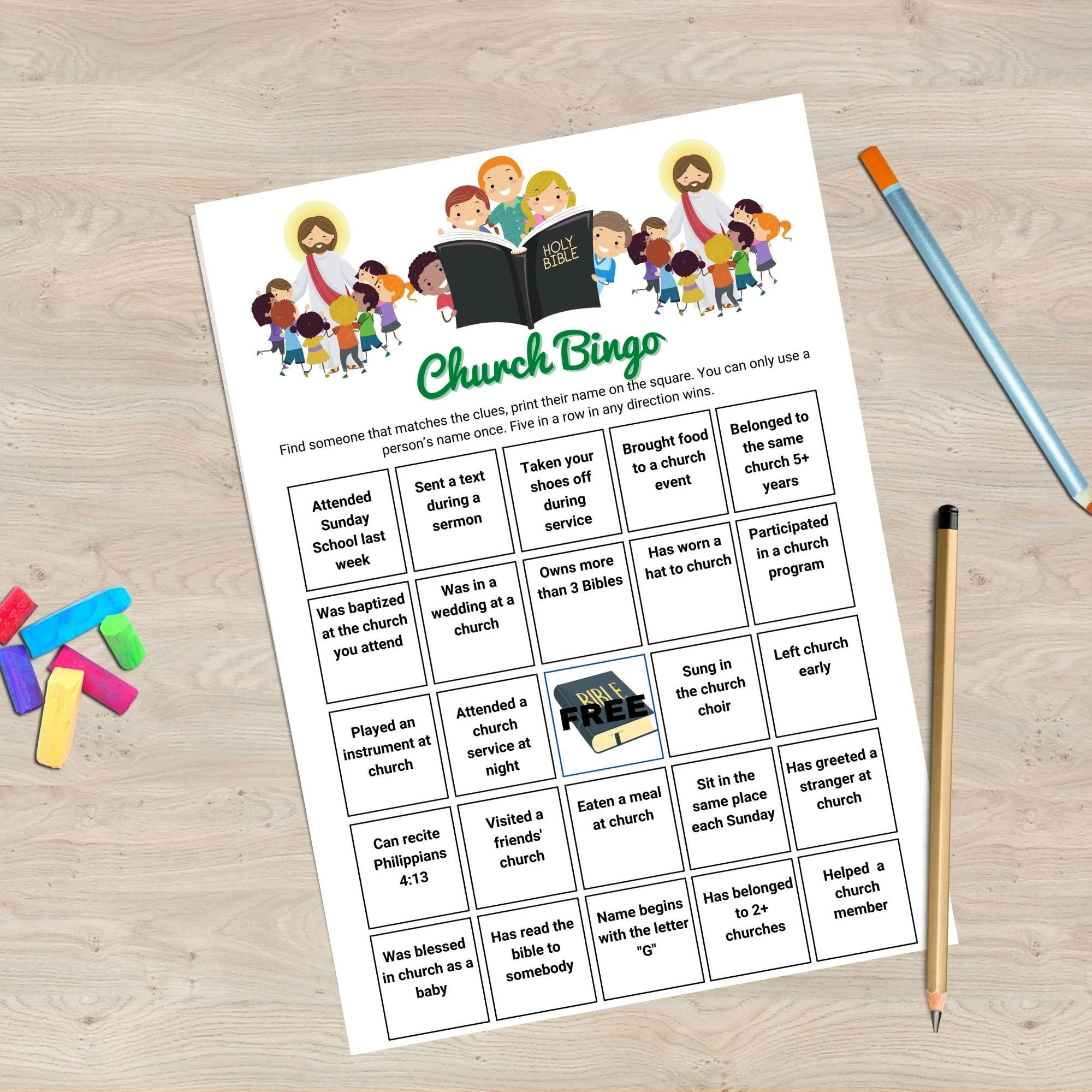 Church Printable Bingo Game Have Fun Getting to Know Each Other Better ...