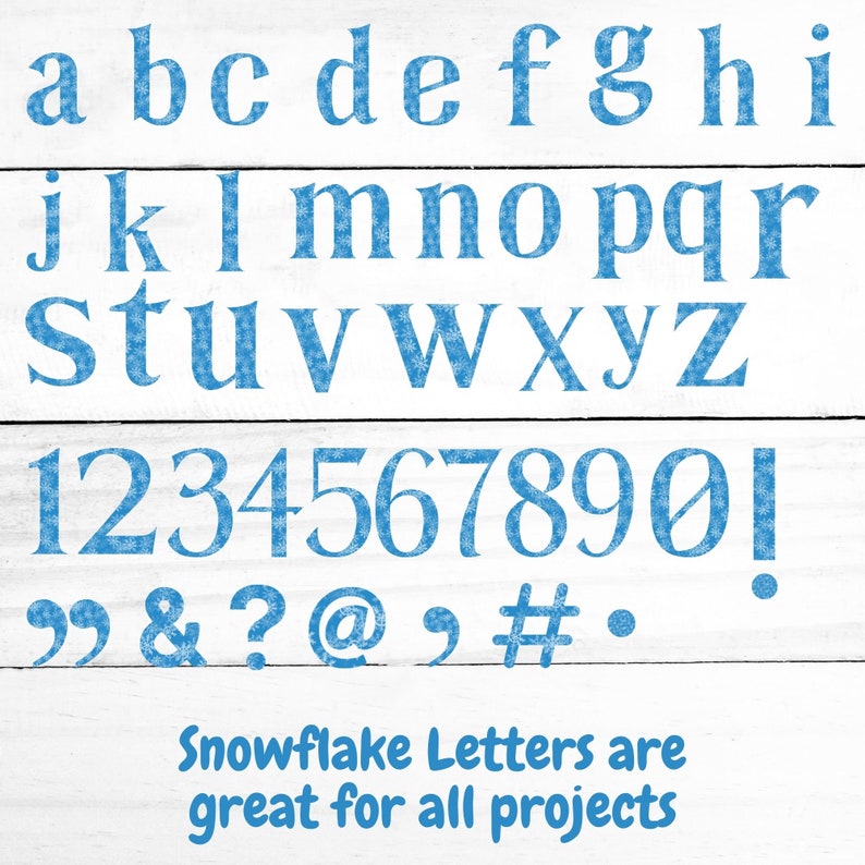 Snowflake Lowercase Alphabet SVG/PNG Clipart Letters/numbers Instant ...