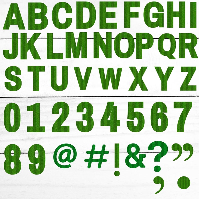 Football Turf Uppercase Letters SVG/PNG Clipart Alphabet and Numbers ...