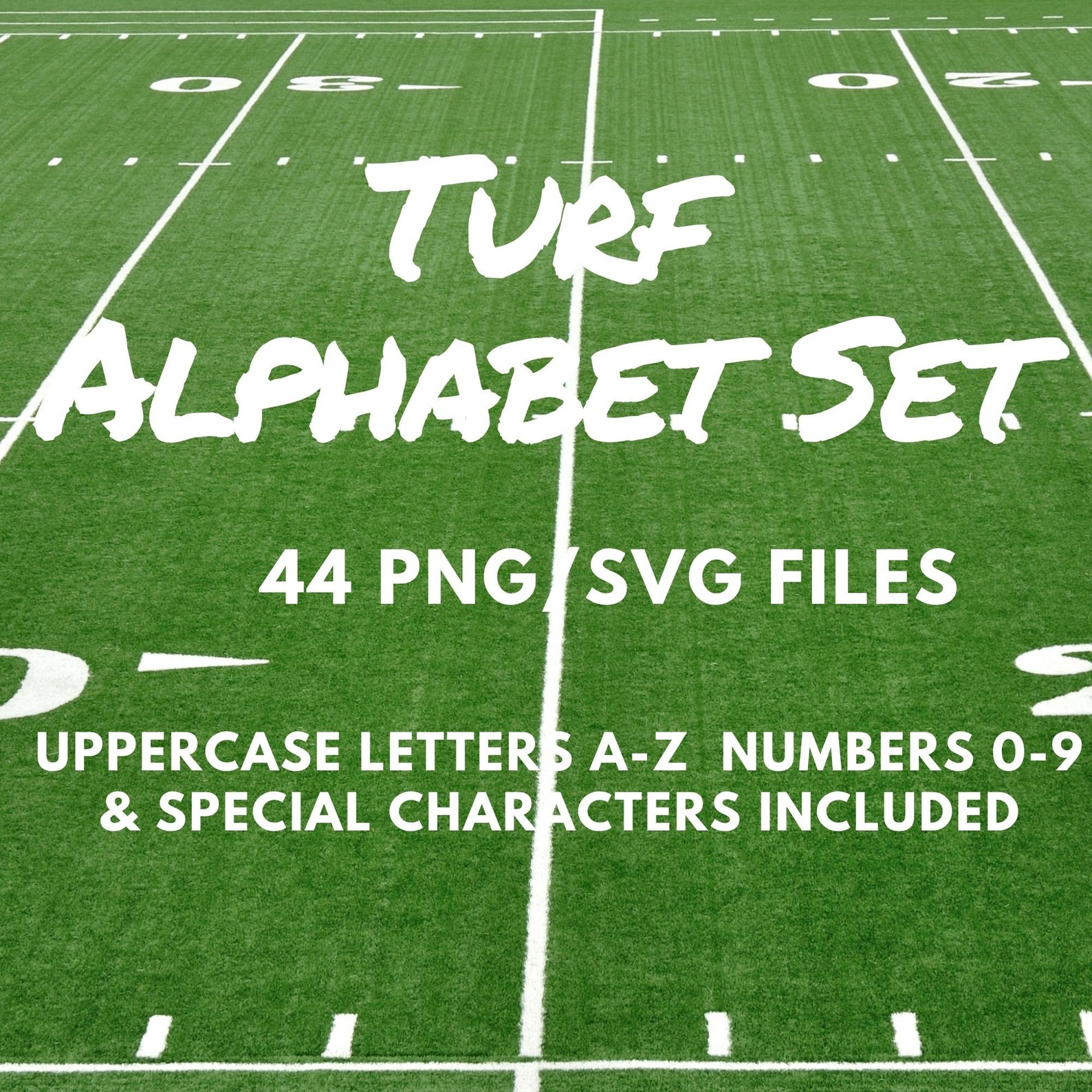 Football Turf Uppercase Letters SVG/PNG Clipart Alphabet and Numbers ...