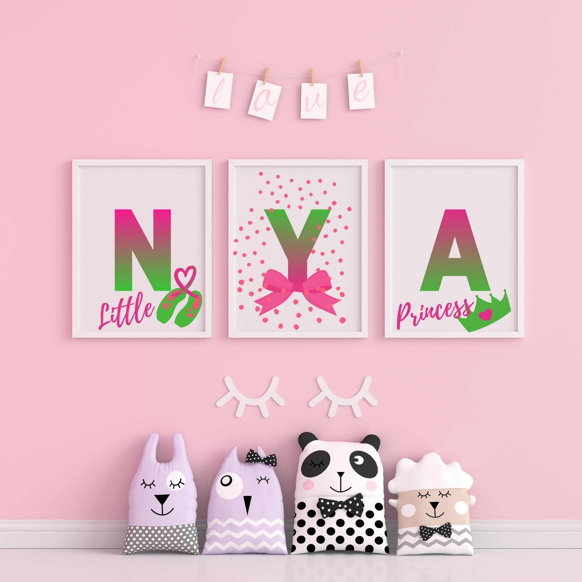 Pink & Green Gradient Uppercase Alphabet SVG/PNG Clipart Letters ...