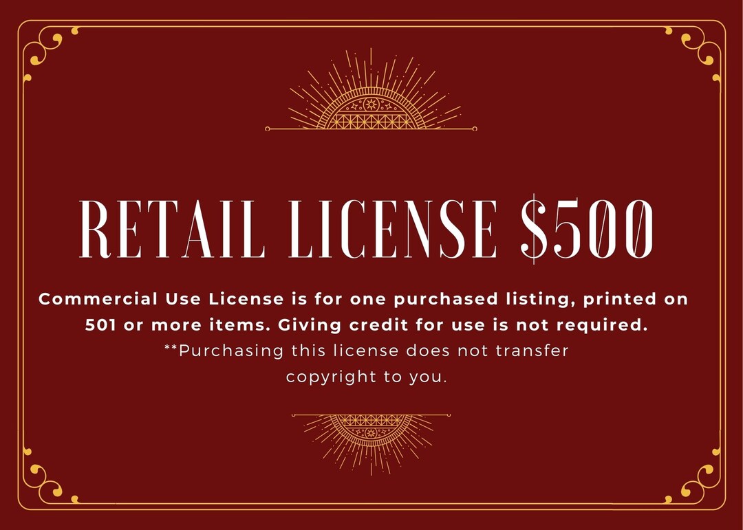 Retail License of Clip Art Image on a Quantity of 501 or More Printed ...