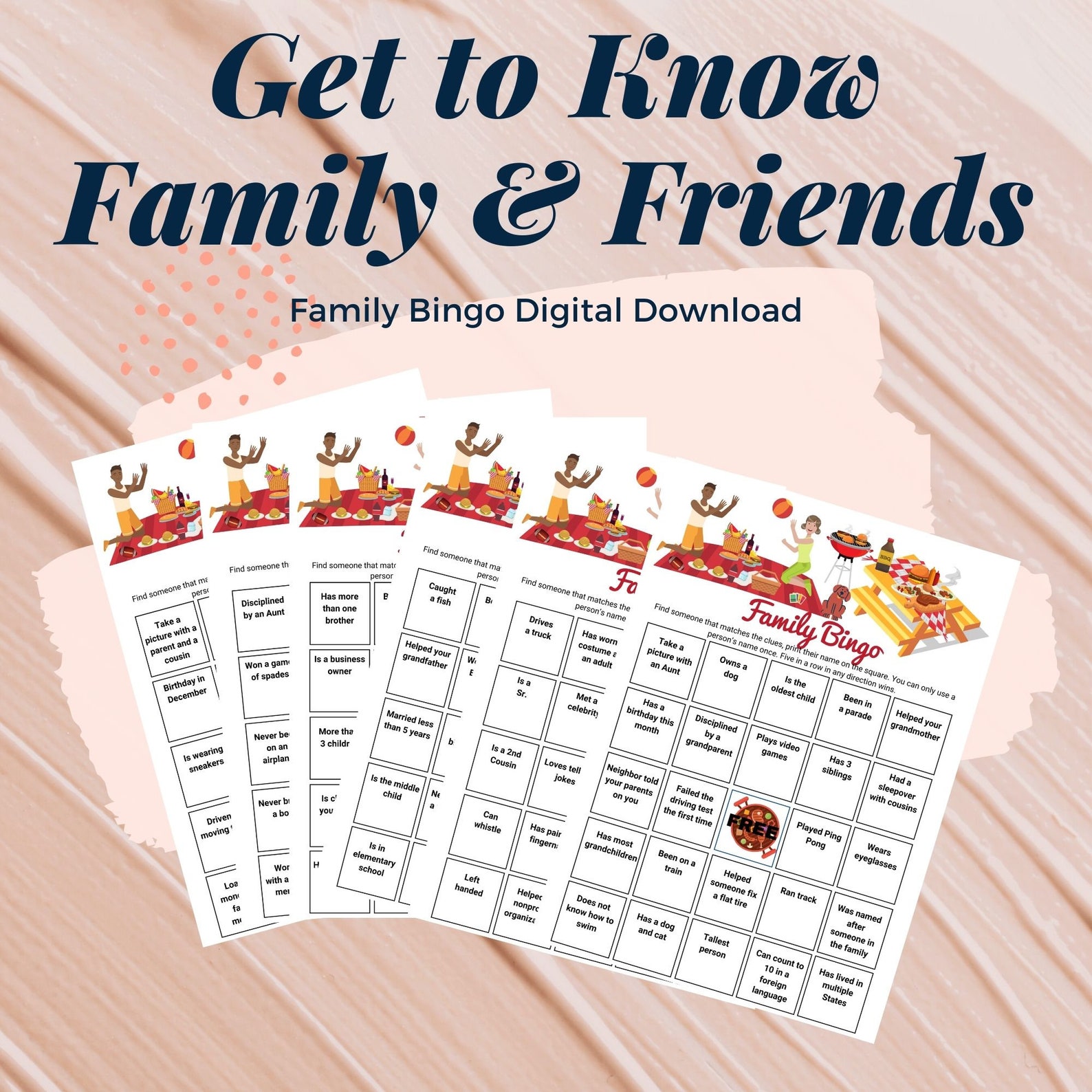 Family Printable Bingo Game Relatives Will Have Fun While Getting to ...